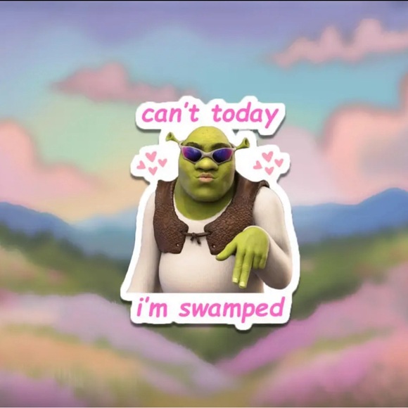 Other | Shrek Manga Auto Vinyl Sticker Cant Today Im Swamped | Poshmark